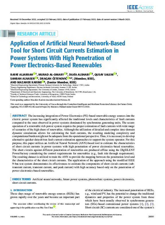 Pdf Application Of Artificial Neural Network Based Tool For Short