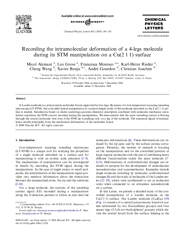 (PDF) Recording the intramolecular deformation of a 4-legs molecule ...