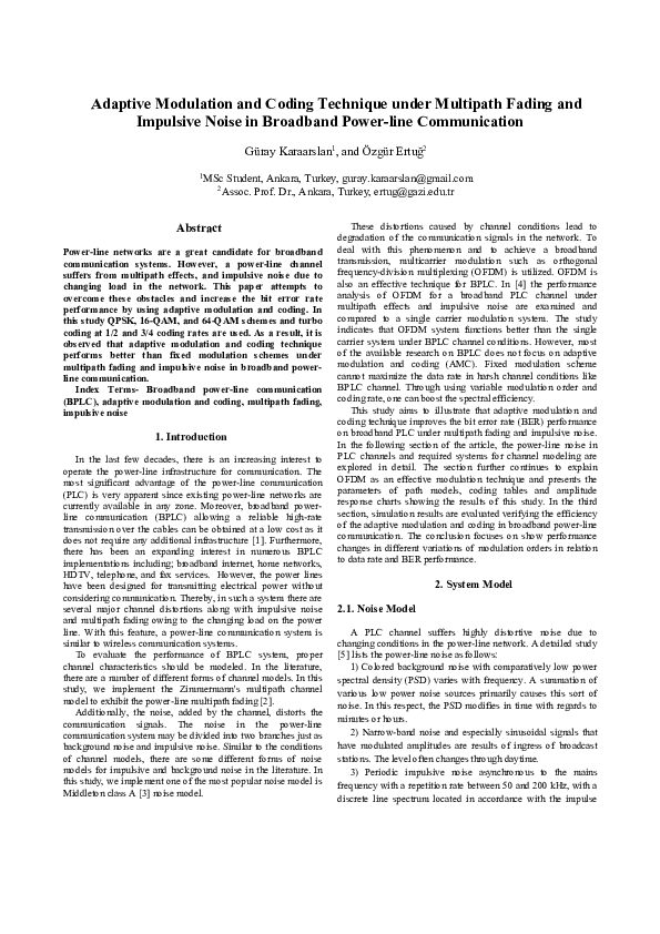 Pdf Adaptive Modulation And Coding Technique Under Multipath Fading