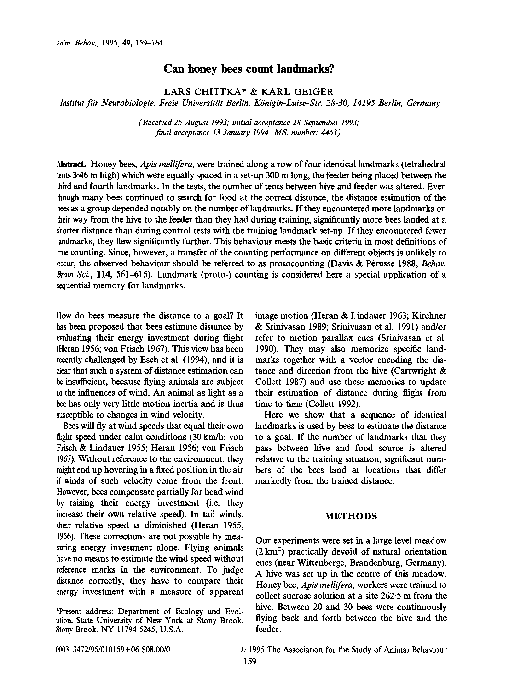 (PDF) Can honey bees count landmarks?