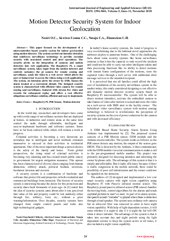 (PDF) Motion Detector Security System for Indoor Geolocation | Eric Mwenda - Academia.edu