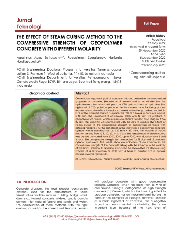 (PDF) The Effect of Steam Curing Method to the Compressive Strength of ...