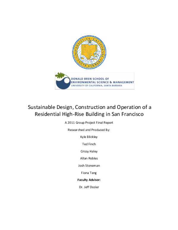 (PDF) Sustainable Design, Construction And Operation