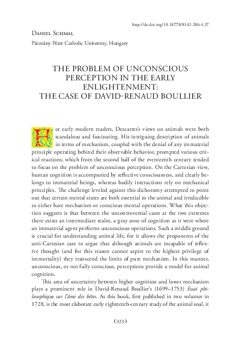 (PDF) The Problem of Unconscious Perception in the Early Enlightenment ...