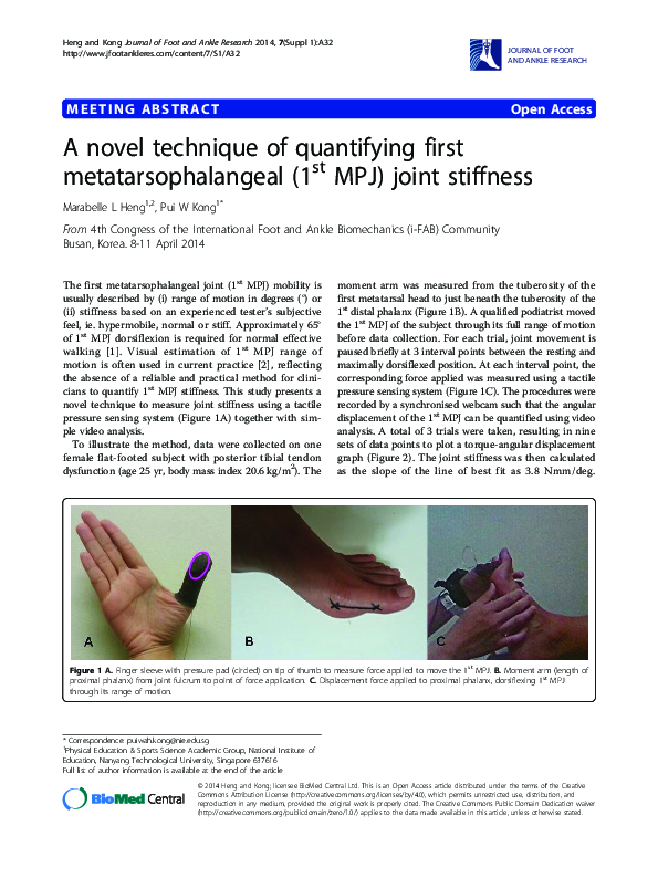 (PDF) A novel technique of quantifying first metatarsophalangeal (1st ...