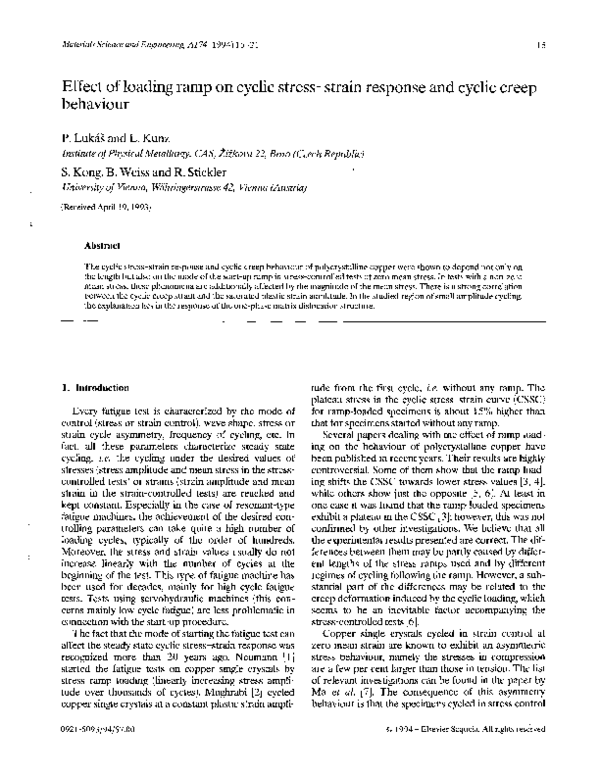 (PDF) Effect of loading ramp on cyclic stress-strain response and ...