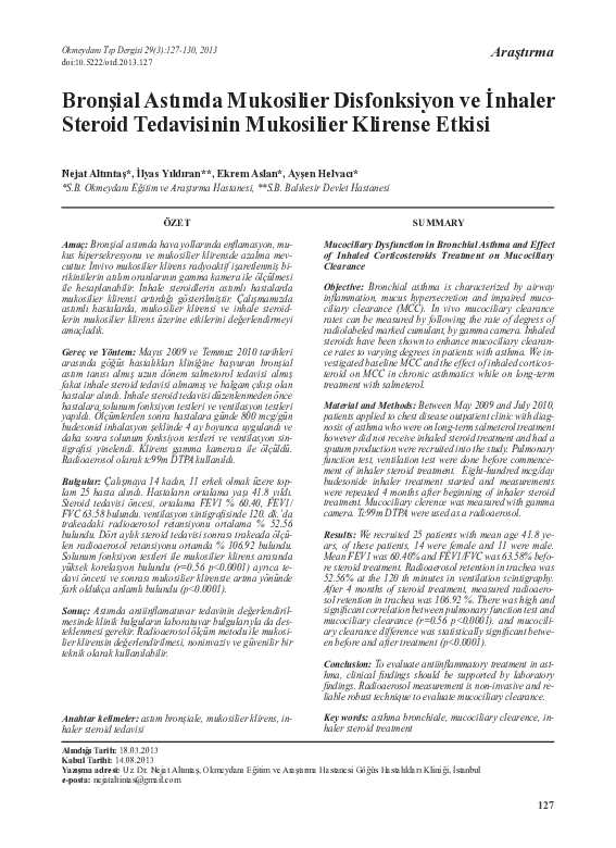 (PDF) Mucociliary Dysfunction in Bronchial Asthma and Effect of Inhaled ...