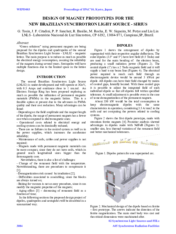 (PDF) Design of Magnet Prototypes for the new Brazilian Synchrotron ...