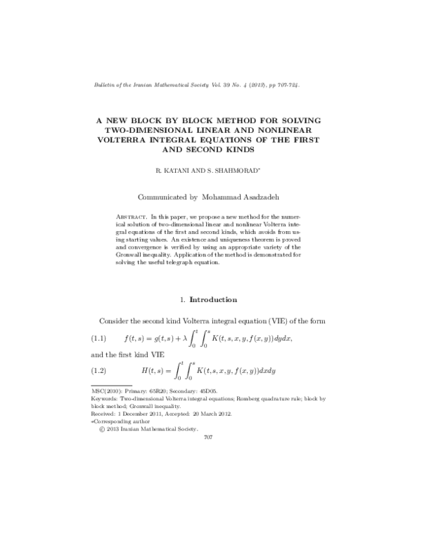 Pdf A New Block By Block Method For Solving Two Dimensional Linear