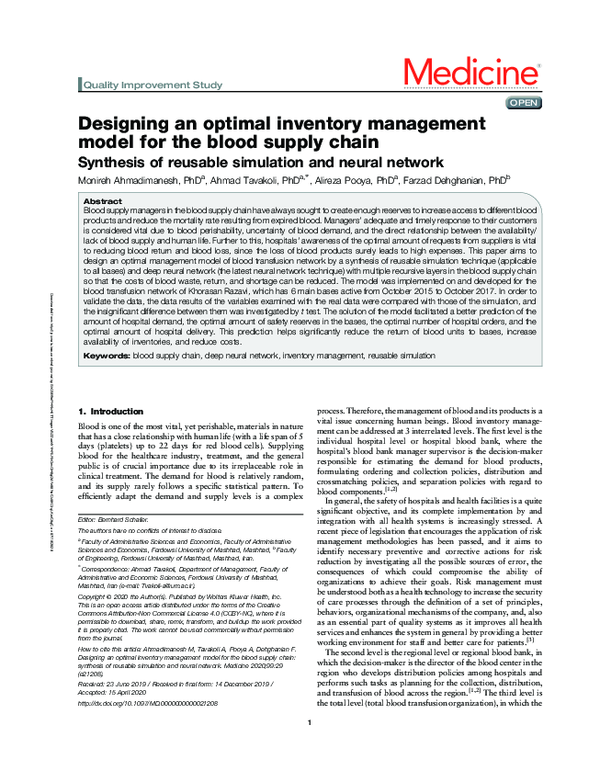 (PDF) Designing an optimal inventory management model for the blood ...