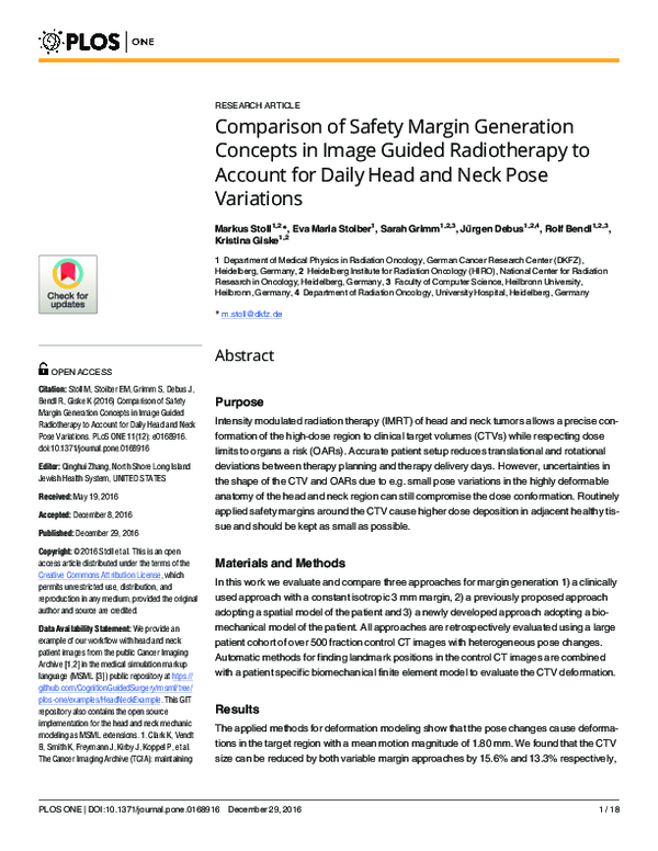 (PDF) Comparison of Safety Margin Generation Concepts in Image Guided ...