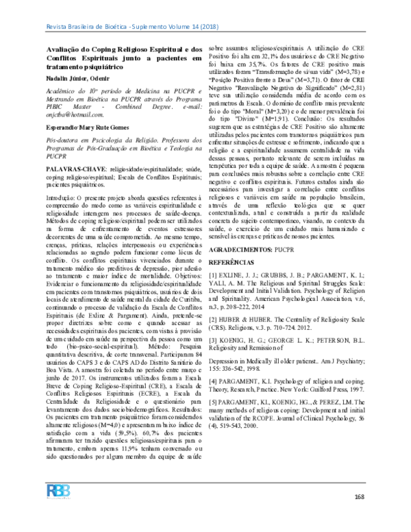 (PDF) The many methods of religious coping: Development and initial ...