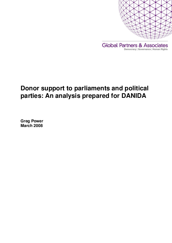 (PDF) Donor support to parliaments and political parties: An analysis ...