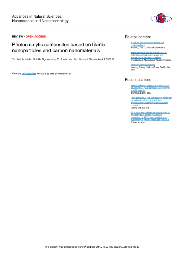 (PDF) Photocatalytic composites based on titania nanoparticles and ...