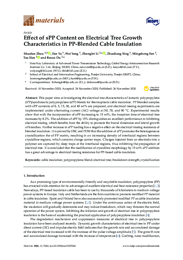 (PDF) Effect of sPP Content on Electrical Tree Growth Characteristics ...