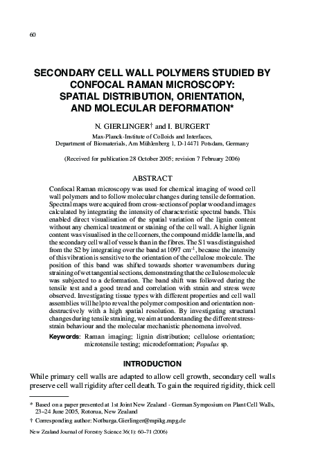 (PDF) Secondary Cell Wall Polymers Studied by Confocal Raman Microscopy ...