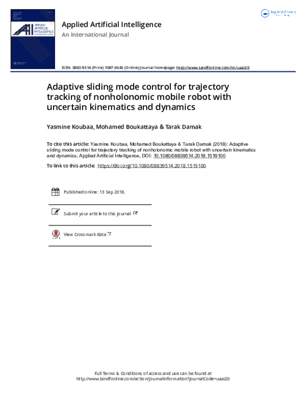 (PDF) Adaptive sliding mode control for trajectory tracking of ...