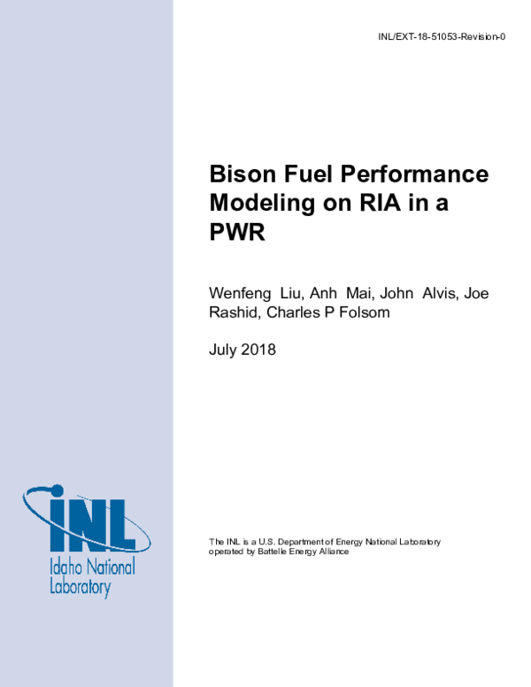 (PDF) Bison Fuel Performance Modeling on RIA in a PWR