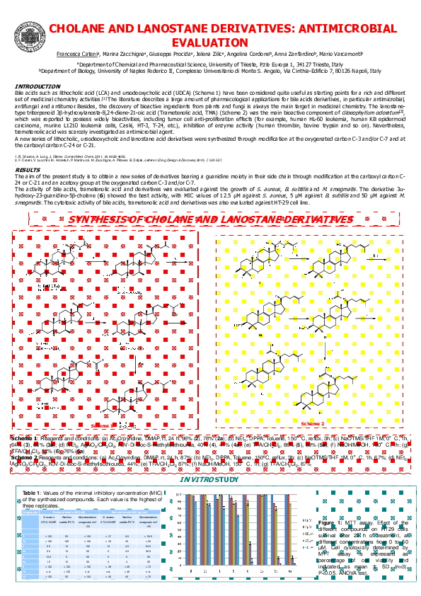 (PDF) Cholane and Lanostane Derivatives: Antimicrobial Evaluation