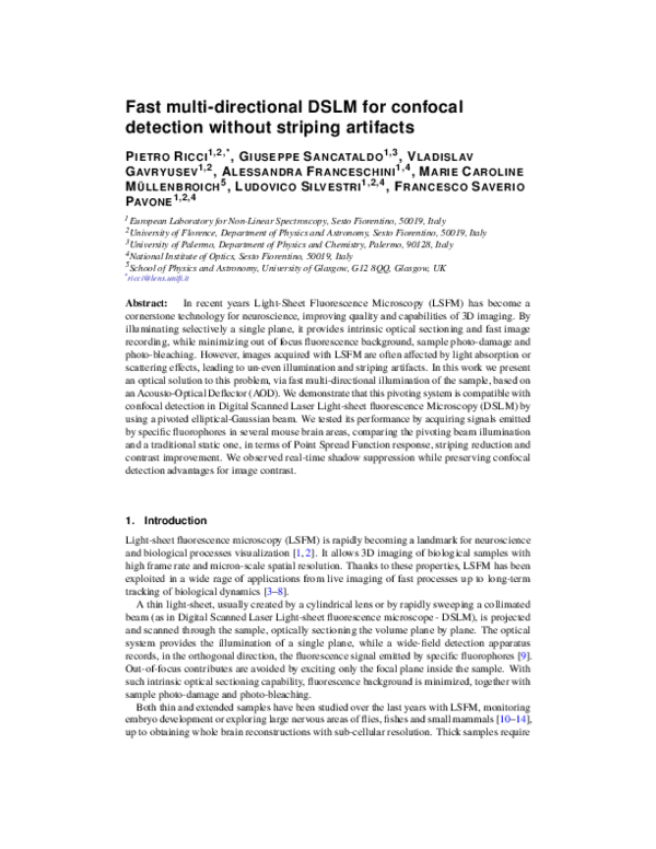 (PDF) Multi-Directional DSLM for Confocal Imaging