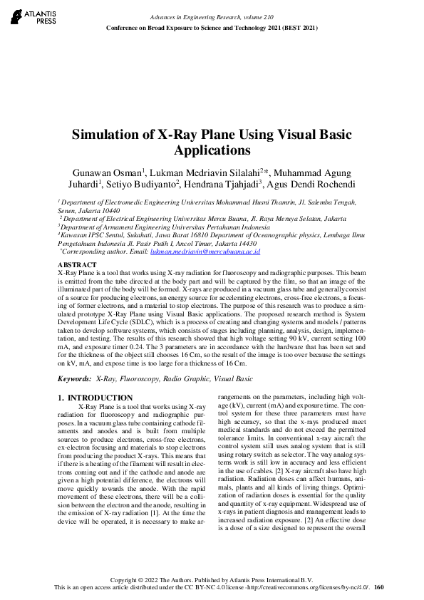 (PDF) Simulation of X-Ray Plane Using Visual Basic Applications