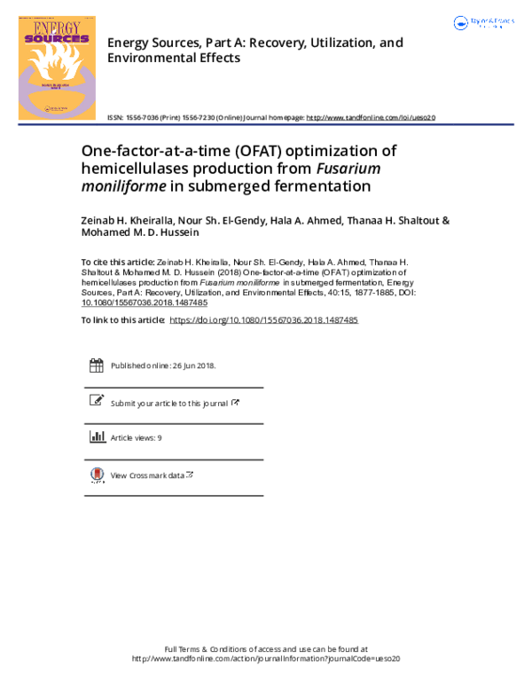 (PDF) One-factor-at-a-time (OFAT) optimization of hemicellulases production fromFusarium ...