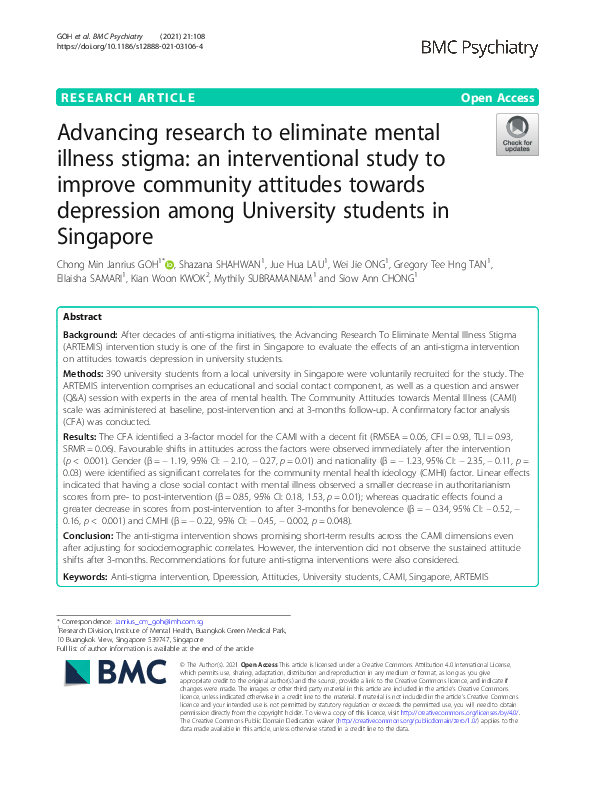 (PDF) Advancing research to eliminate mental illness stigma: an ...