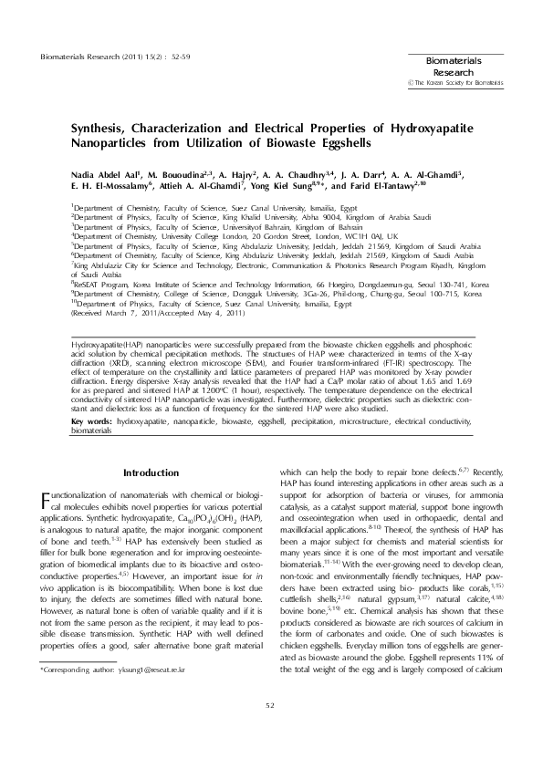 (PDF) Synthesis, Characterization and Electrical Properties of ...