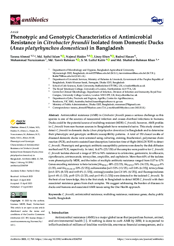 (PDF) Phenotypic and Genotypic Characteristics of Antimicrobial Resistance in Citrobacter ...