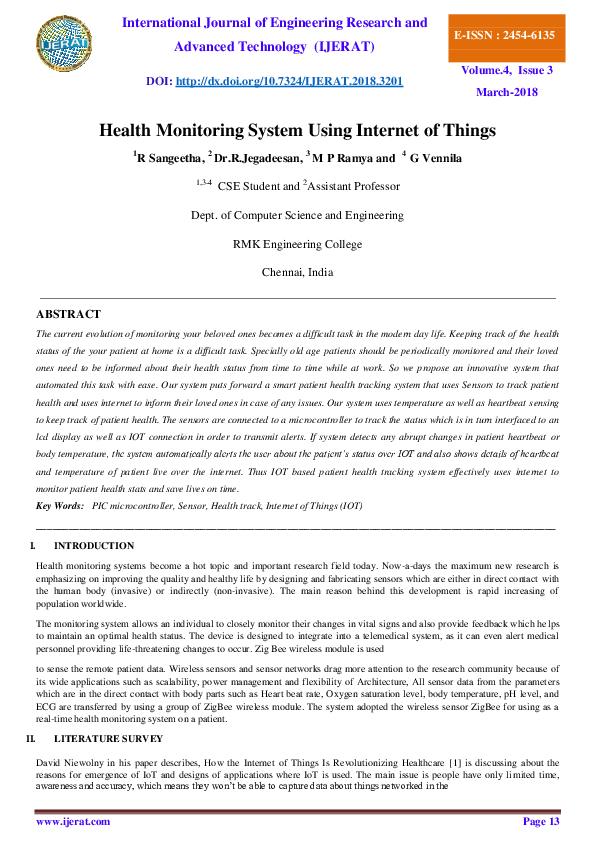(PDF) Health Monitoring System Using Internet of Things