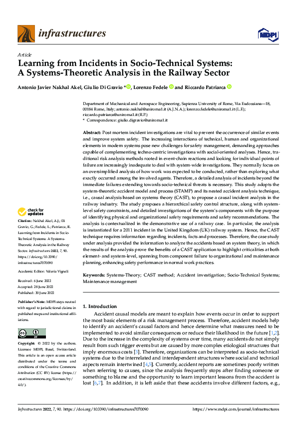 (PDF) Learning from Incidents in Socio-Technical Systems: A Systems ...