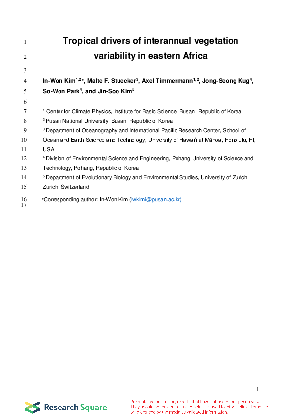 (PDF) Tropical drivers of interannual vegetation variability in eastern ...