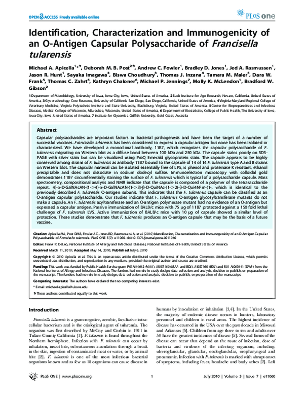 (PDF) Identification, Characterization and Immunogenicity of an O ...