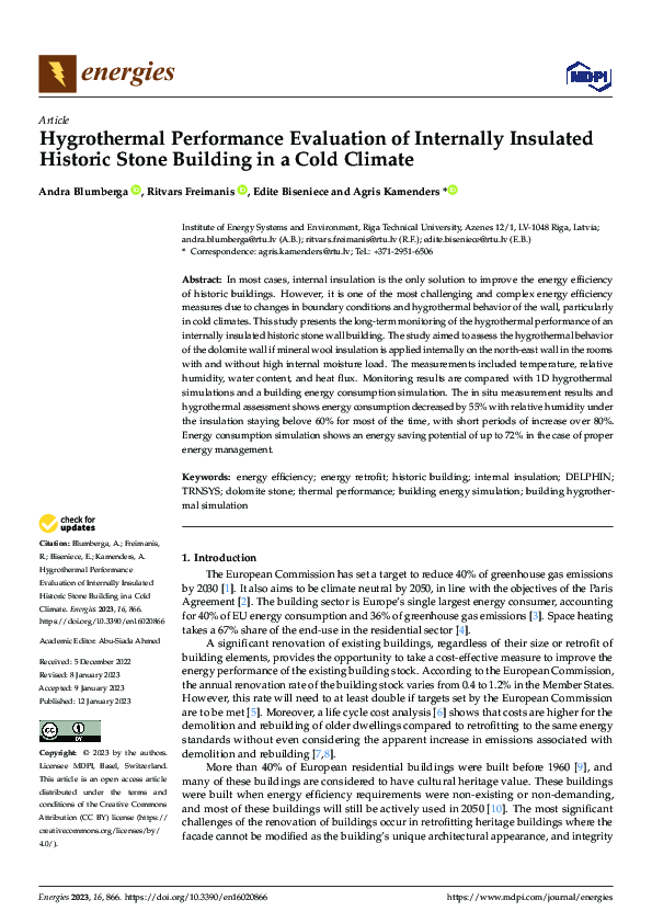 (PDF) Hygrothermal Performance Evaluation of Internally Insulated ...