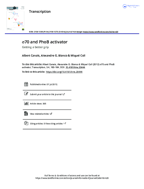 (PDF) σ70 and PhoB activator