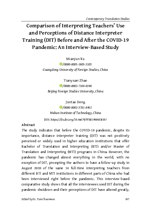 (PDF) Comparison of Interpreting Teachers’ Use and Perceptions of ...