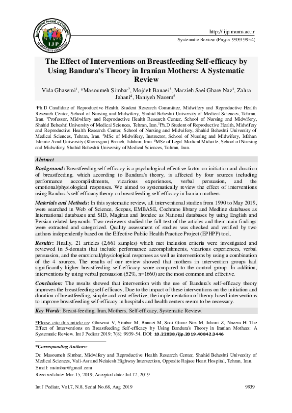 (PDF) Bandura's Self-Efficacy Theory