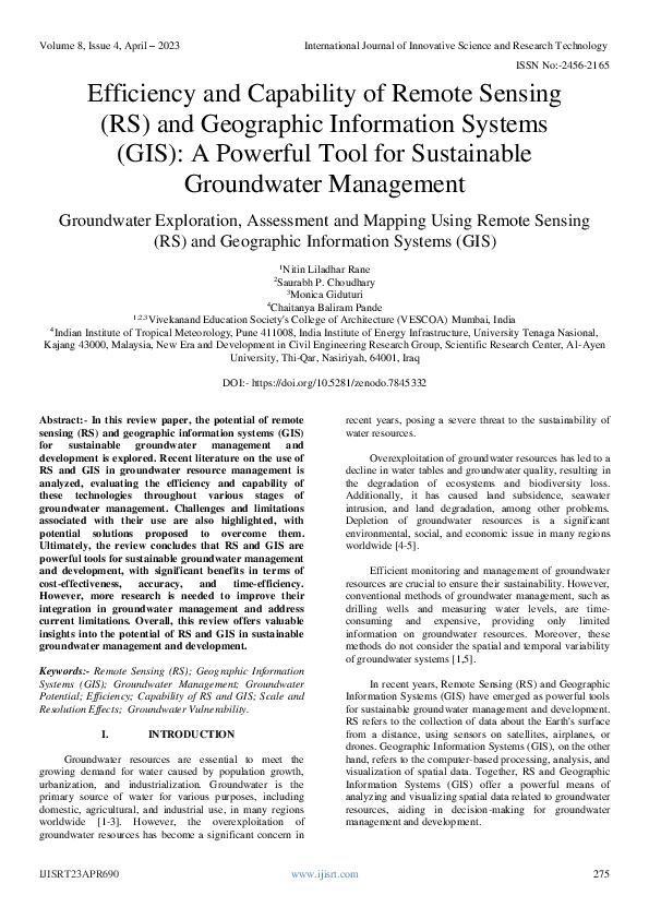(PDF) Efficiency and Capability of Remote Sensing (RS) and Geographic Information Systems (GIS ...