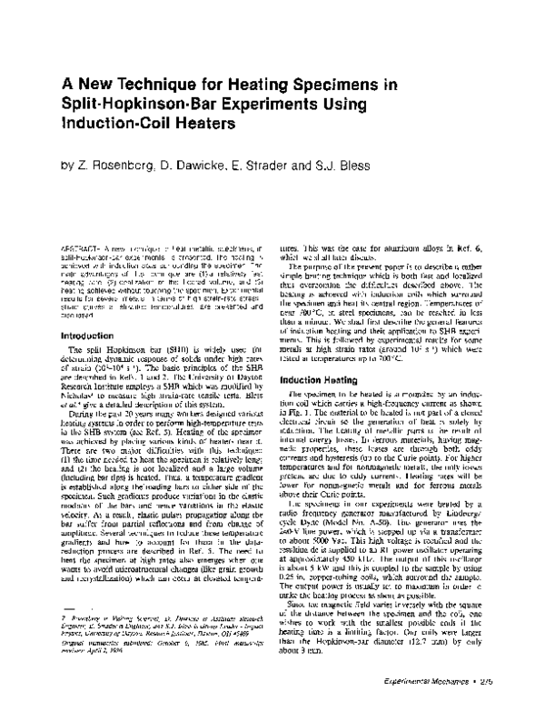 (PDF) A new technique for heating specimens in split-Hopkinson-bar ...