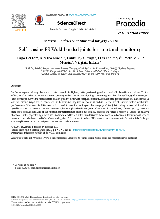 (PDF) Self-sensing FS Weld-bonded joints for structural monitoring