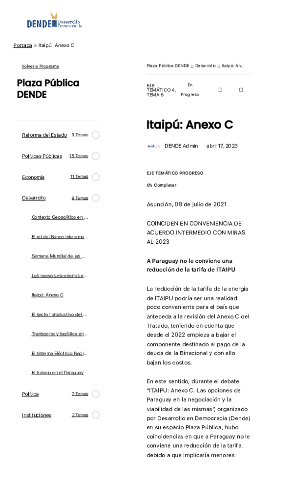 Plaza Pública DENDE