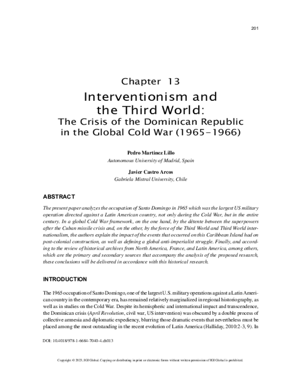 (PDF) Interventionism and the Third World The Crisis of the Dominican ...