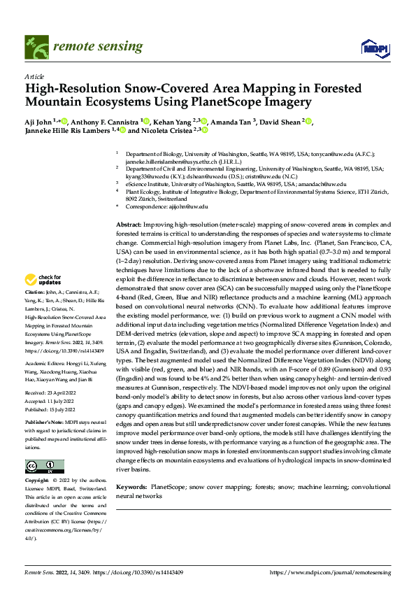 (PDF) High-Resolution Snow-Covered Area Mapping in Forested Mountain ...