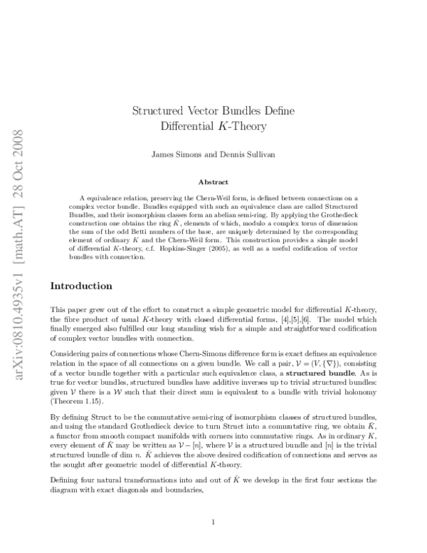 (PDF) Structured vector bundles define differential K-theory