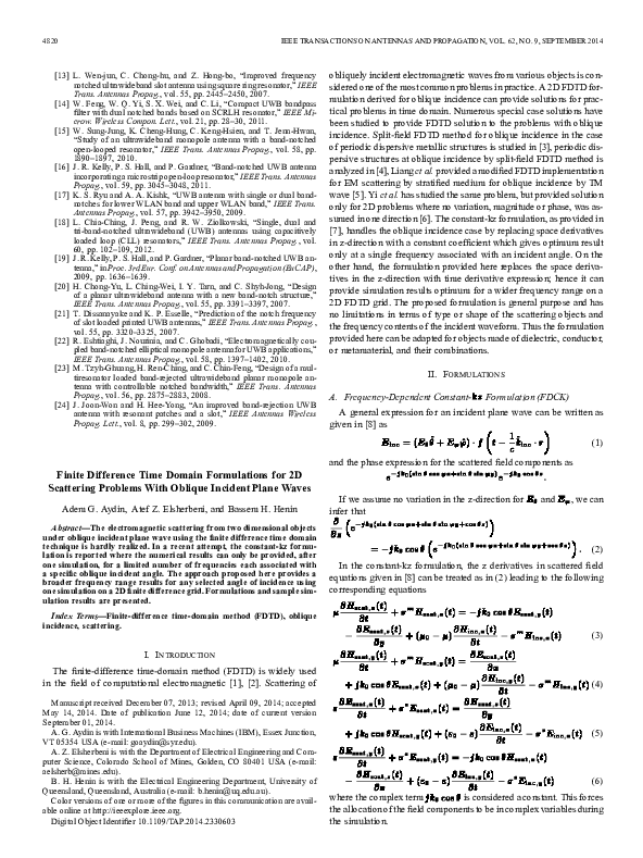 (PDF) 2D Scattering Analysis with FDTD Method