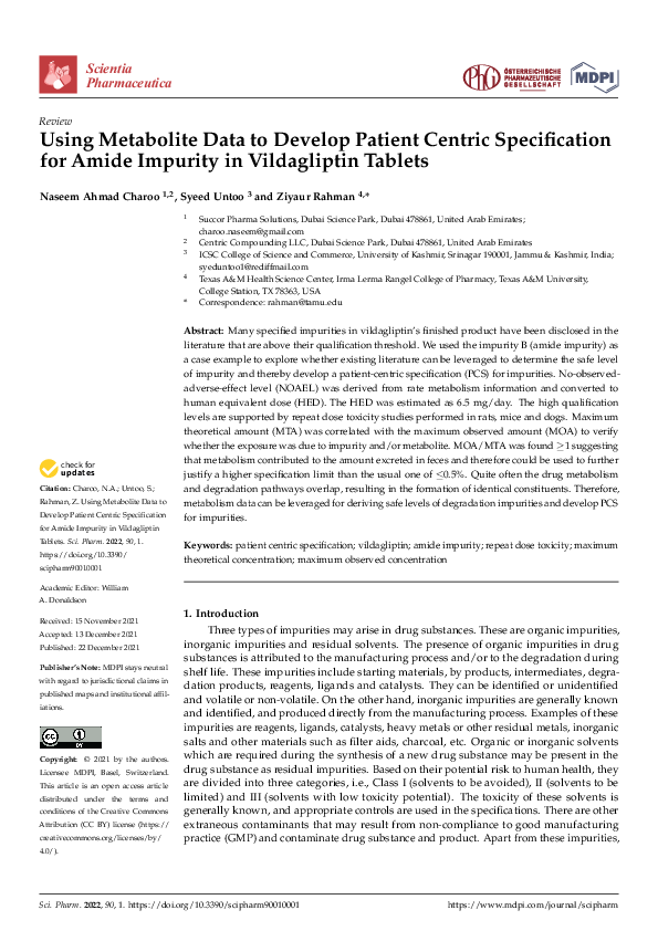 (PDF) Using Metabolite Data to Develop Patient Centric Specification ...