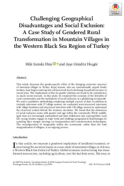 (PDF) Challenging Geographical Disadvantages and Social Exclusion: A ...