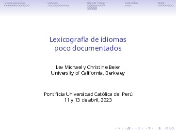 (PDF) Lexicografía de idiomas poco documentados: Día 2 | Lev Michael - Academia.edu