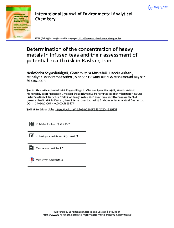 (PDF) Determination of concentration of heavy metals in two common fish ...