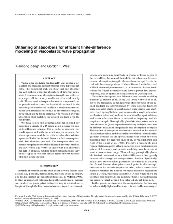 (PDF) Dithering of absorbers for efficient finite‐difference modeling ...
